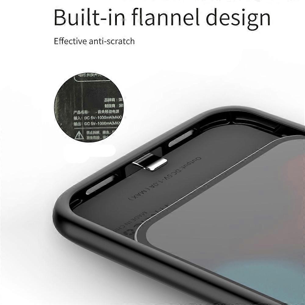 For iPhone 13 7000mAh Rechargeable Extended Battery Soft TPU Edge ABS ...