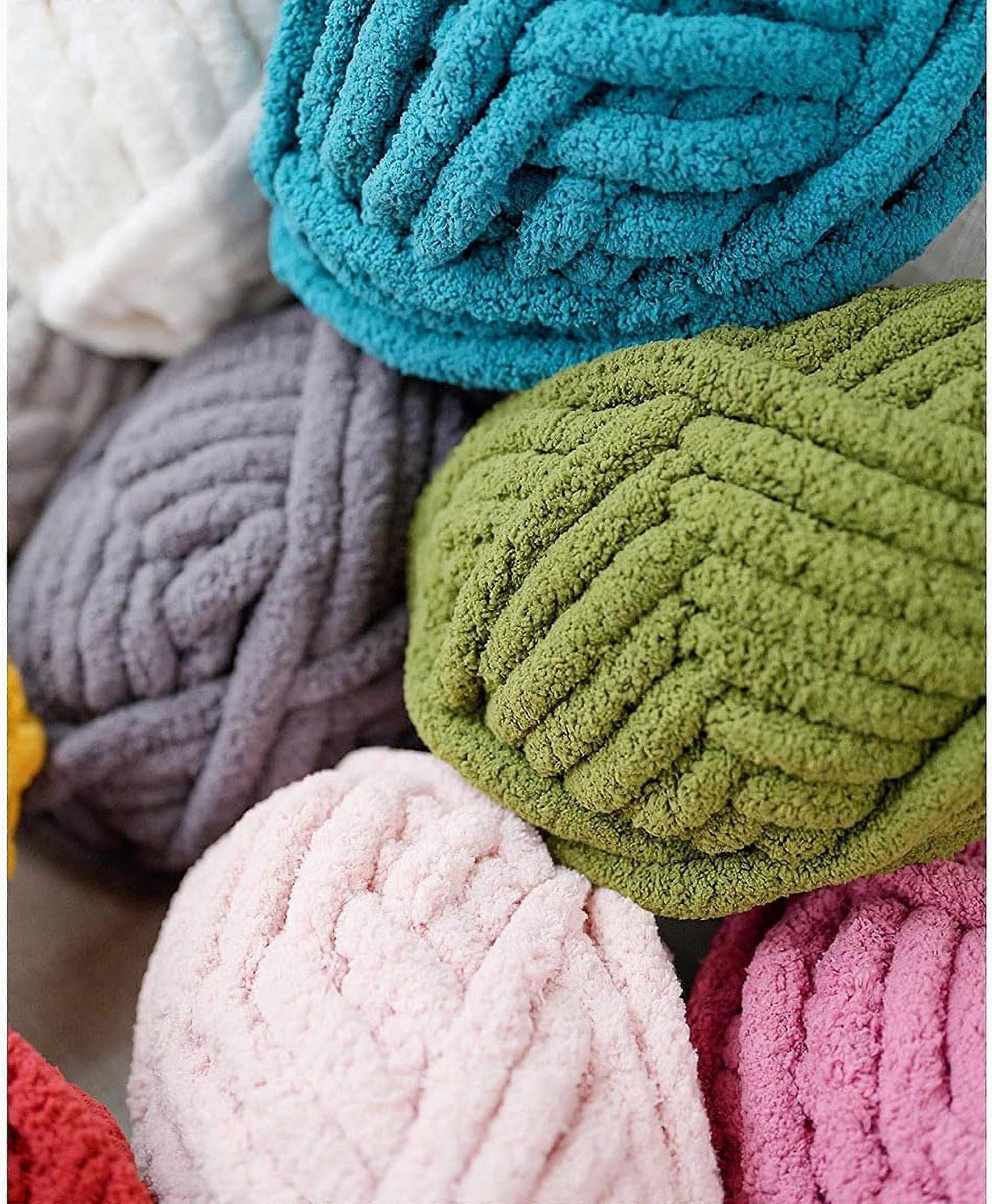 1Pcs Chunky Knit Chenille Yarn for Hand Knitting Blankets, Super Soft ...