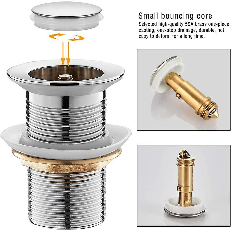 Sink Drain, Universal Pop-up Drain without Overflow Automatic Drain ...