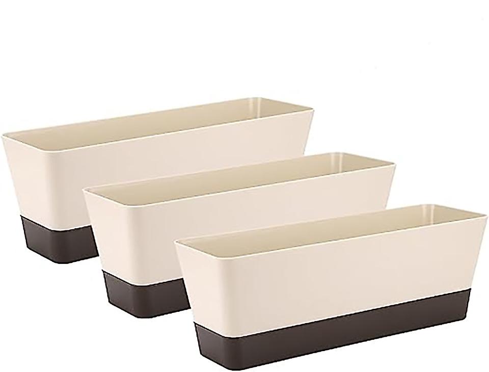 Rectangular Planter Box with Labels, 12" Rectangular Plastic Flower Pot ...