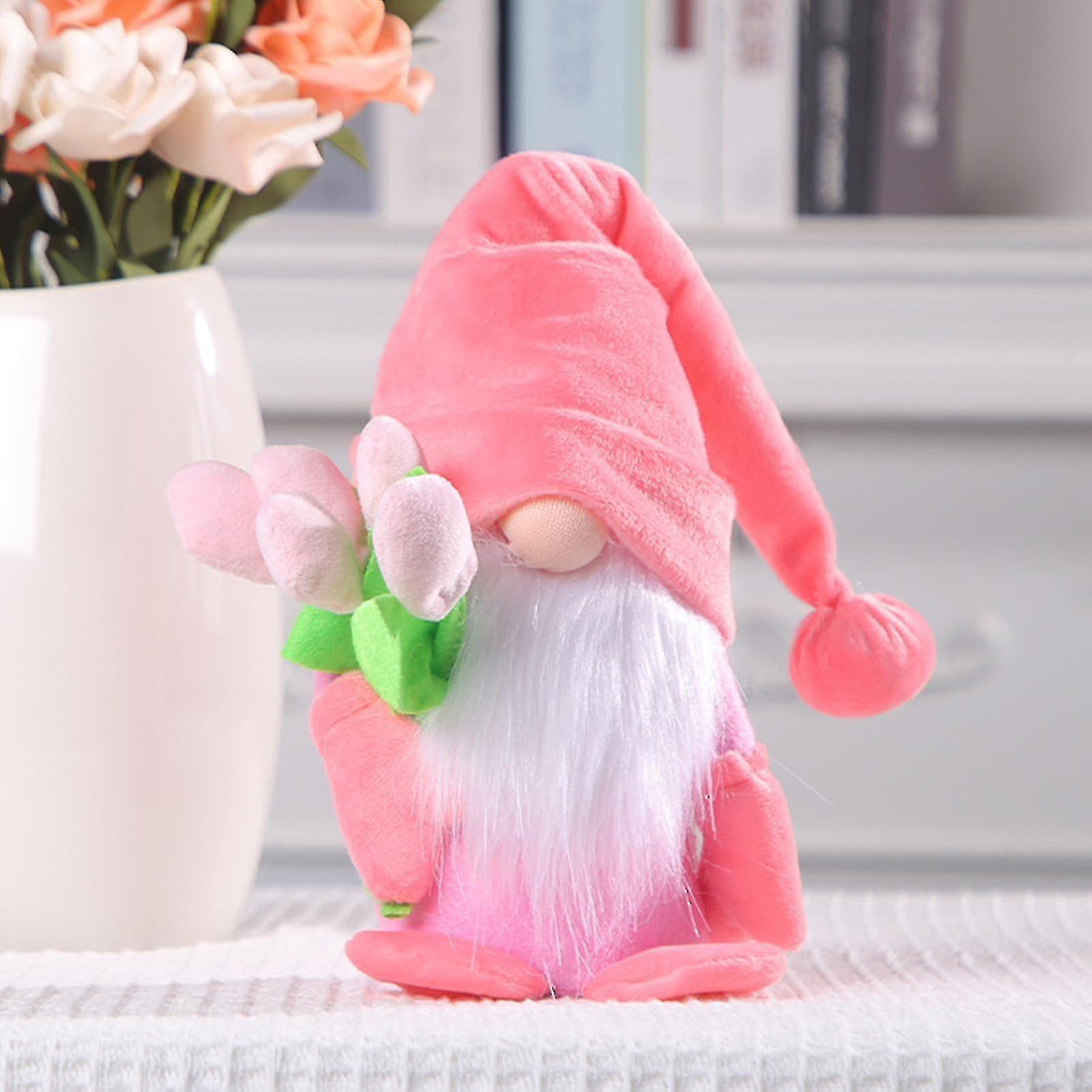 Gnomes Plush Doll Cute Short-legged Faceless Doll Hold Tulips Plushie ...