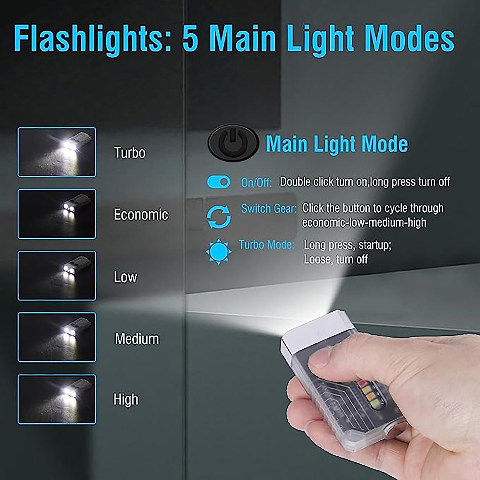 USB Rechargeable Small Keychain Flashlight Small Pocket Keychain Light ...