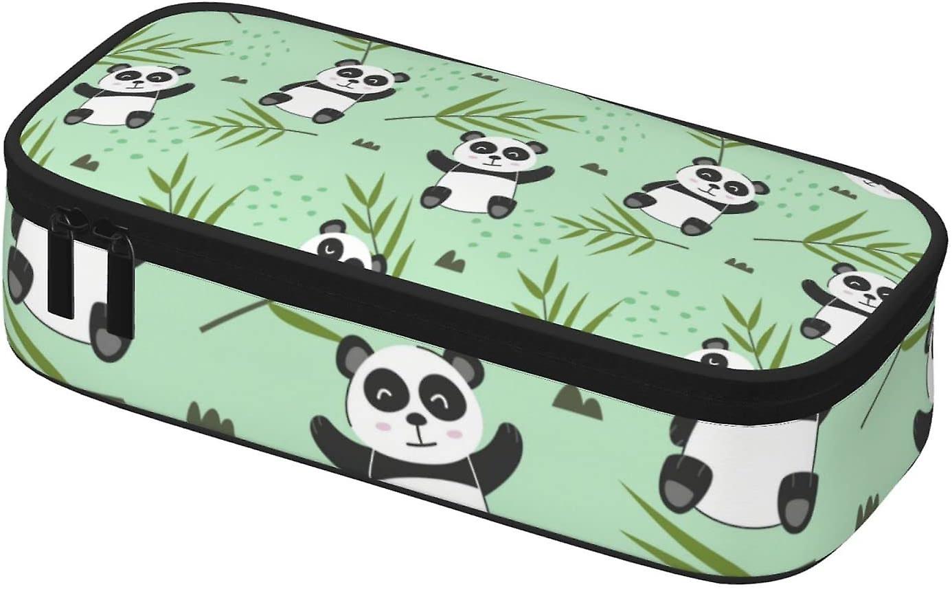 ET665 Red Panda and Bamboo Leaves Pattern Big Capacity Pencil Pen Case ...