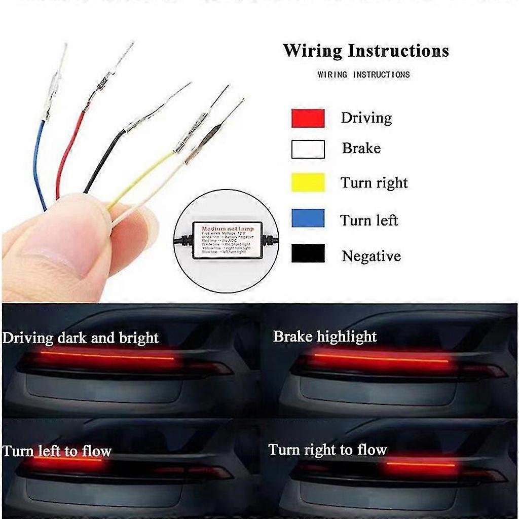 Universal LED Rear Spoiler Lip Kit for Car Trunk Exterior Brake Light ...