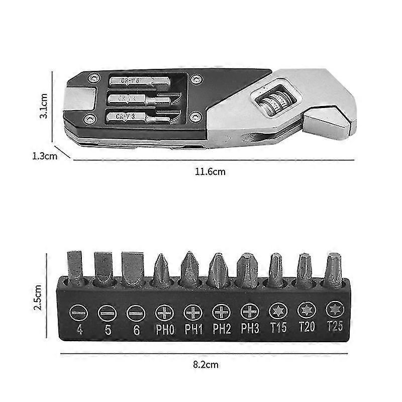17-in-1 Stainless Steel Adjustable Wrench Foldable Pocket Multi Tool ...