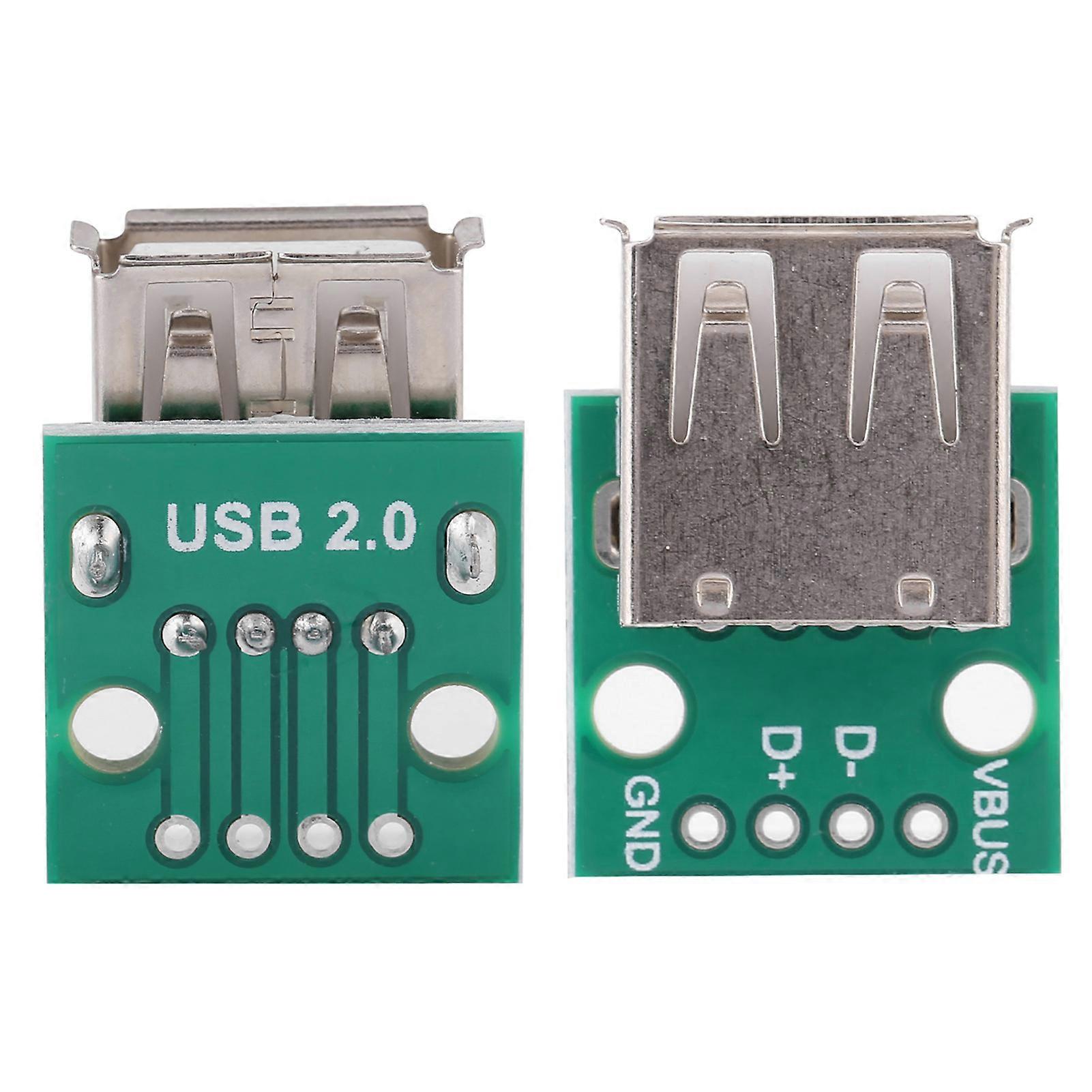 10Pcs USB Type A Female Socket Breakout Board 2.54mm Pitch Adapter ...