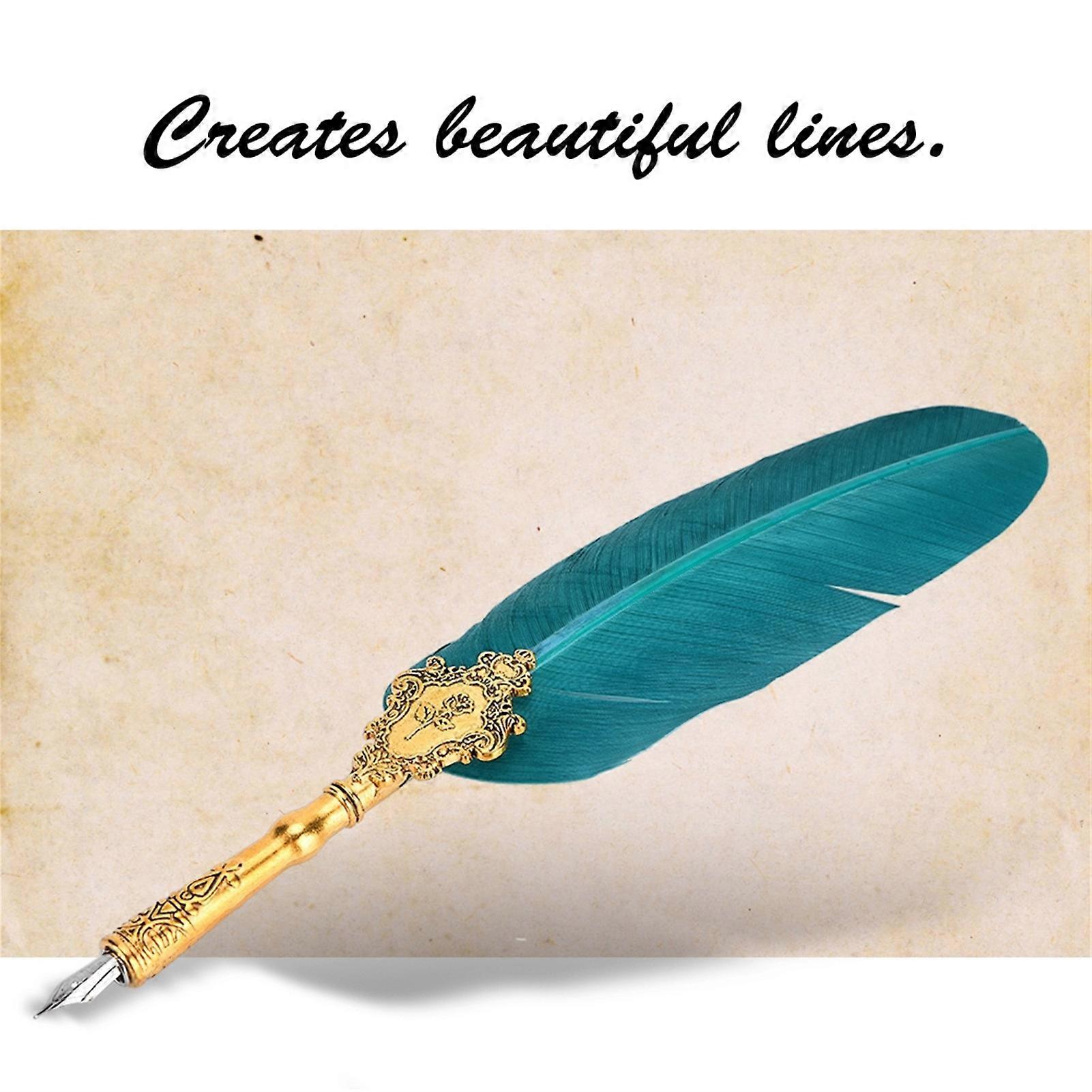 Retro Classical Fountain Pen Old European Style Feather Dip Writing Pen ...