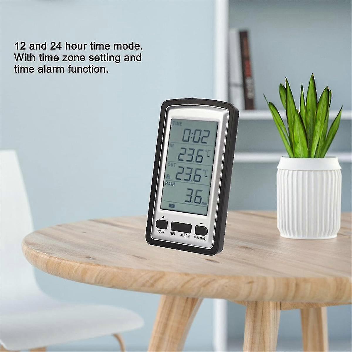 Wireless Rain Meter Gauge Weather Station Indoor/outdoor Temperature ...