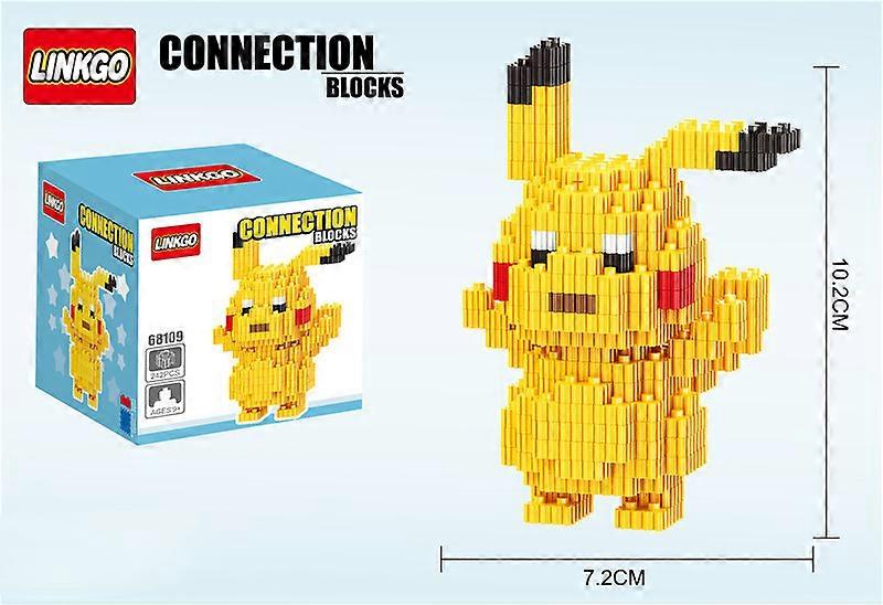 608pcs+ Magic Building Blocks Pikachu Model Connection Stitch Figures ...