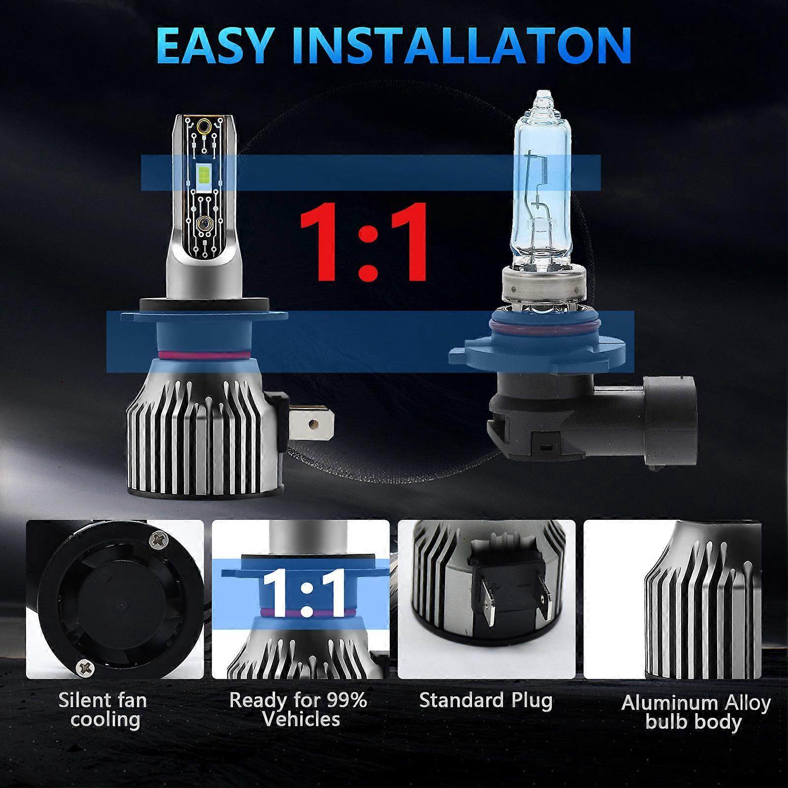 9005/HB3 LED Headlight Bulbs IP68 Waterproof Car LED Headlight Bulbs 6500K 120W 12000LM Bright ...