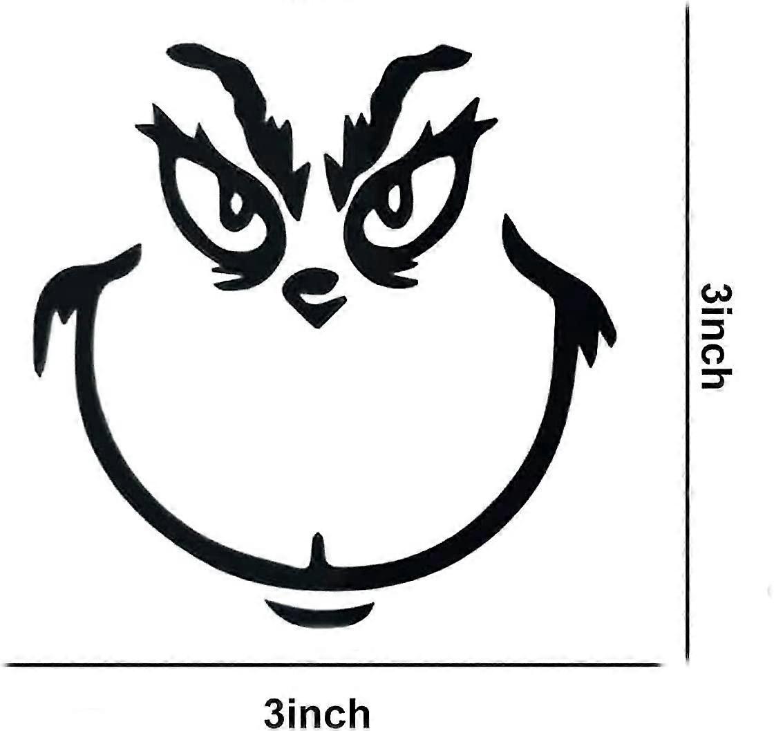 100pcsgrinch Stickers For Ornaments Grinch Face Decals Vinyl Sticker ...