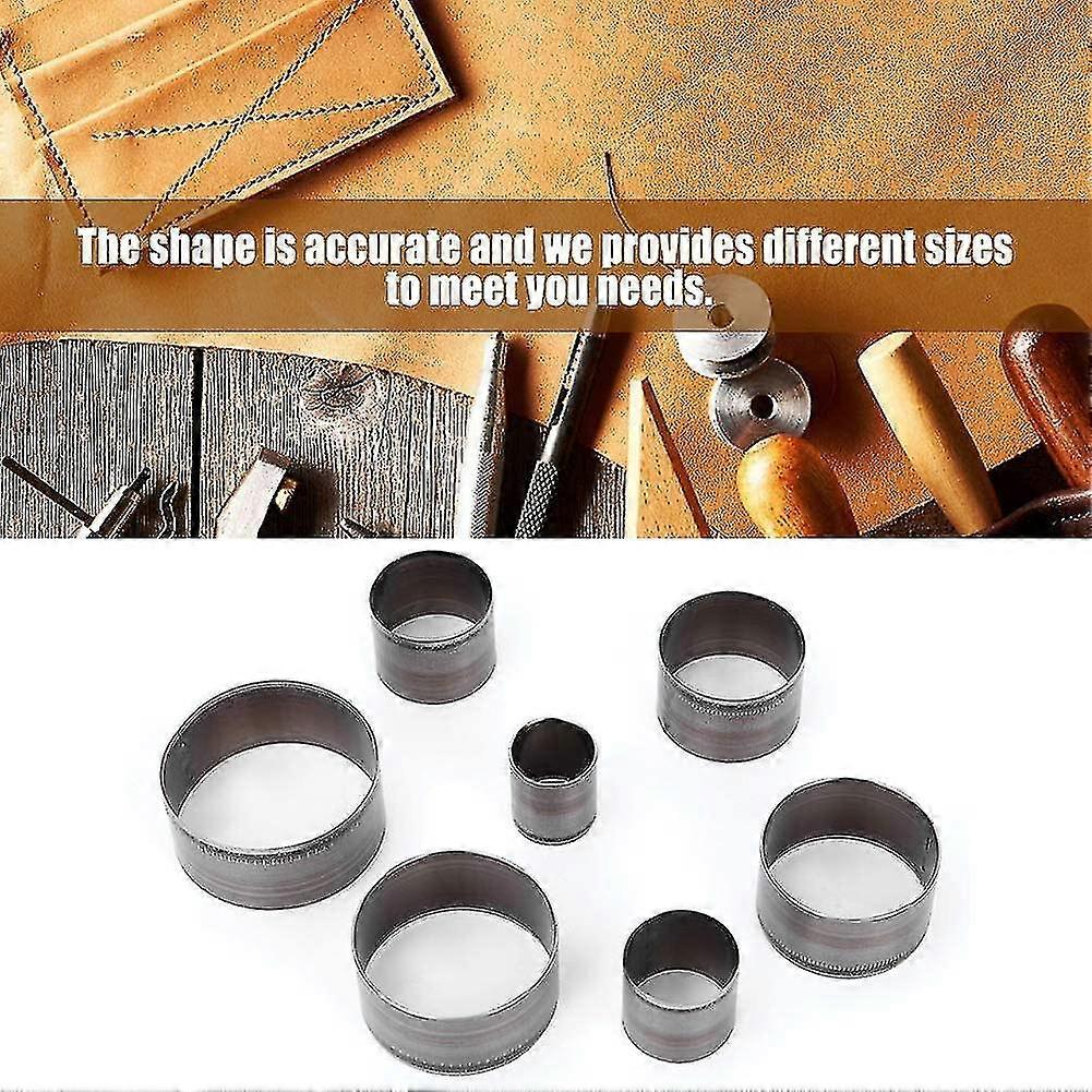 Round Hole Punch Leather Punch Die Kit, 7 Piece Leather Cutting Tools ...