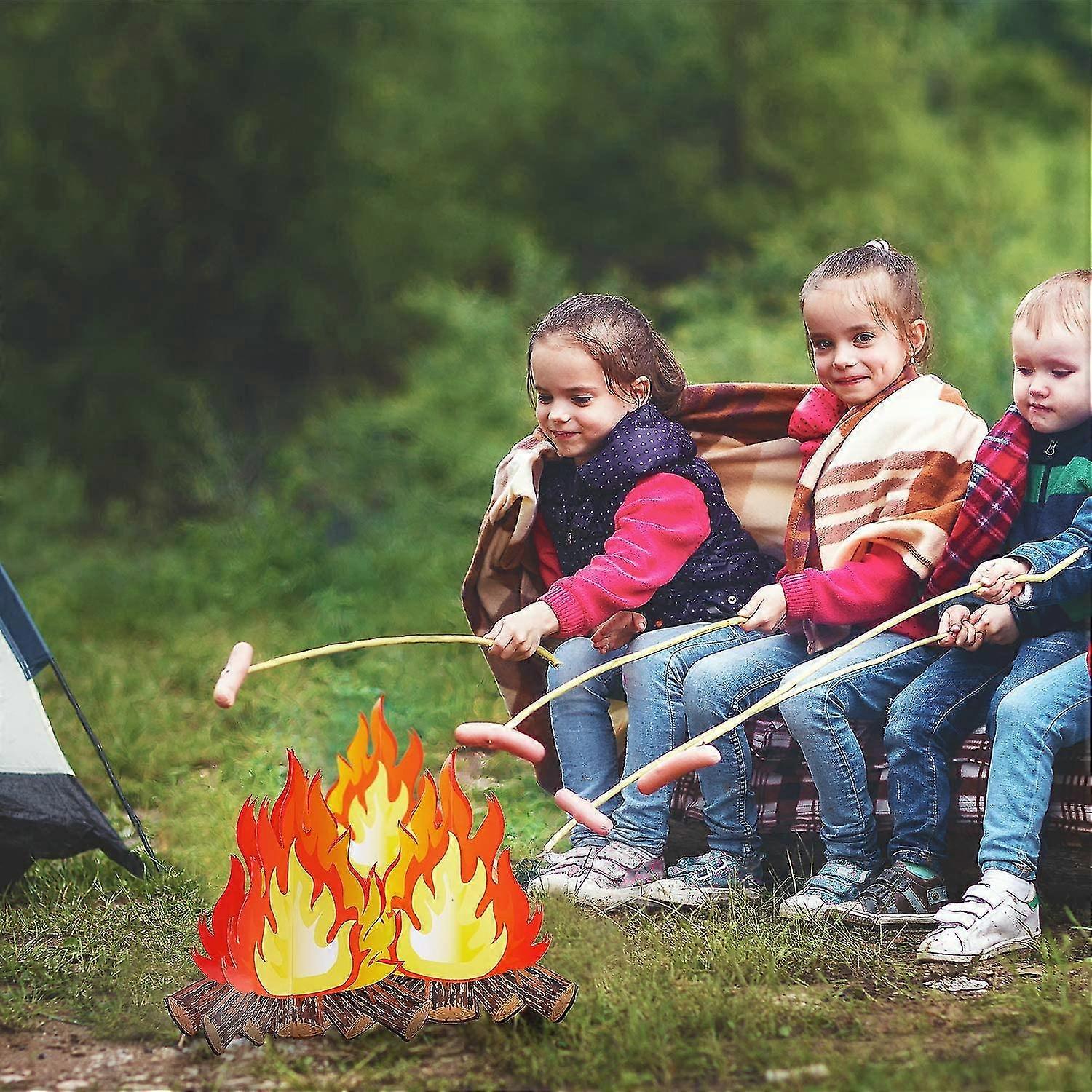 12 Inch 3d Fake Flame Cardboard For Bonfire Party Decorations (2 Pieces ...