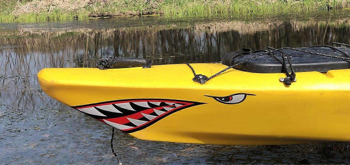 Shark Teeth Mouth Reflective Decals Graphics Sticker Fishing Boat Canoe ...