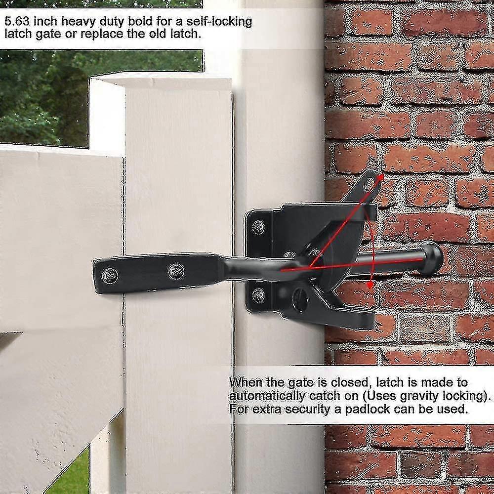 Dww-black Automatic Gate Latch Automatic Garden Gate Latch Garden Gate ...