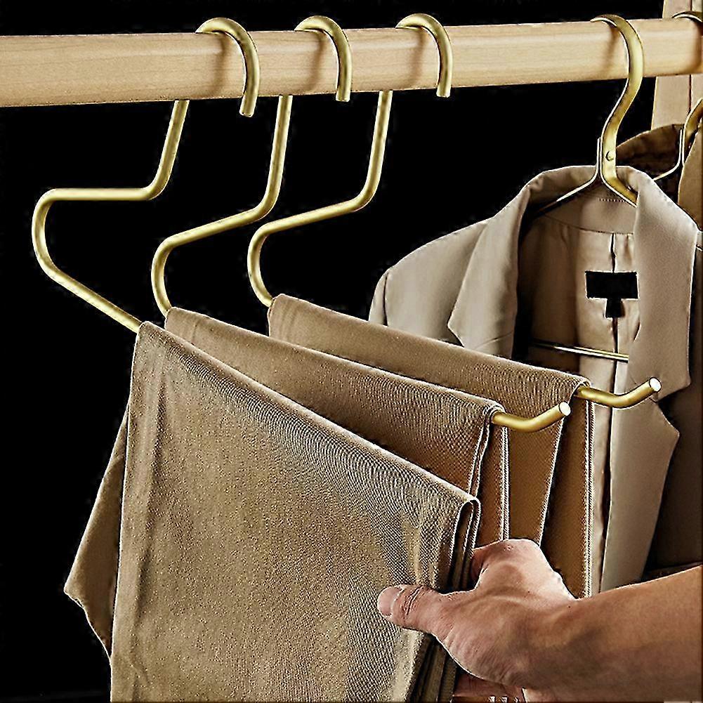 5-pack Aluminum Pants Hangers - Goose Shape Trouser Rack, Z-shaped No ...