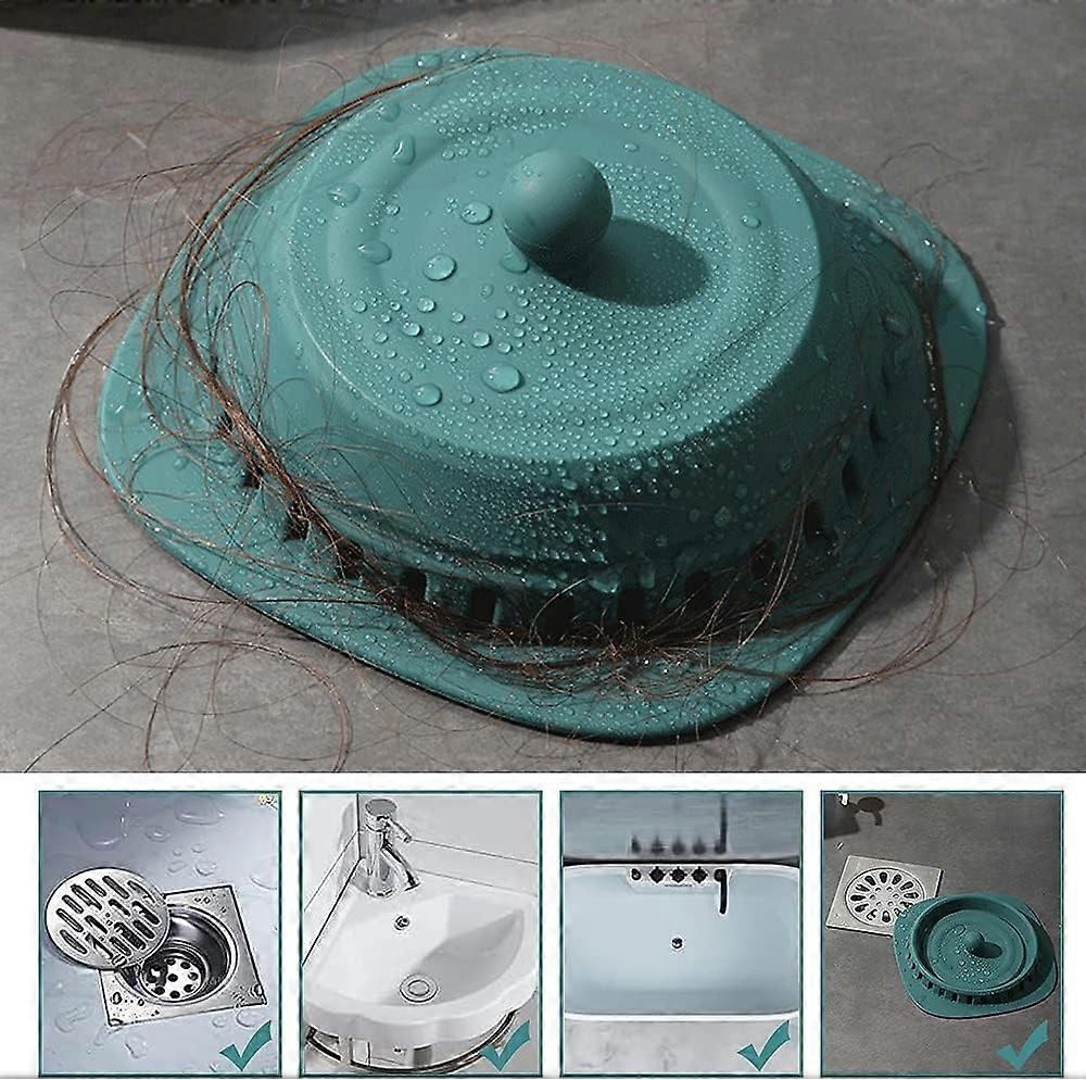 Set Of 3 Silica Gel Shower Drain Plugs - Anti-Clogging - Sink Filter ...