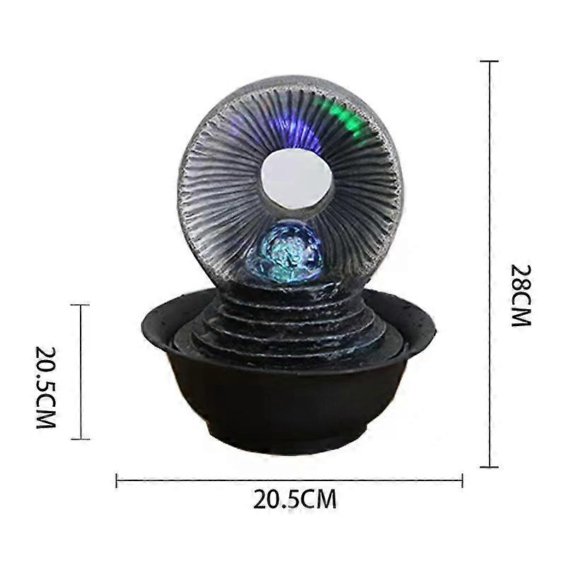 Bordplade Vandfontæne Indendørs Vandfald Springvand Med Farvet LED-lys ...