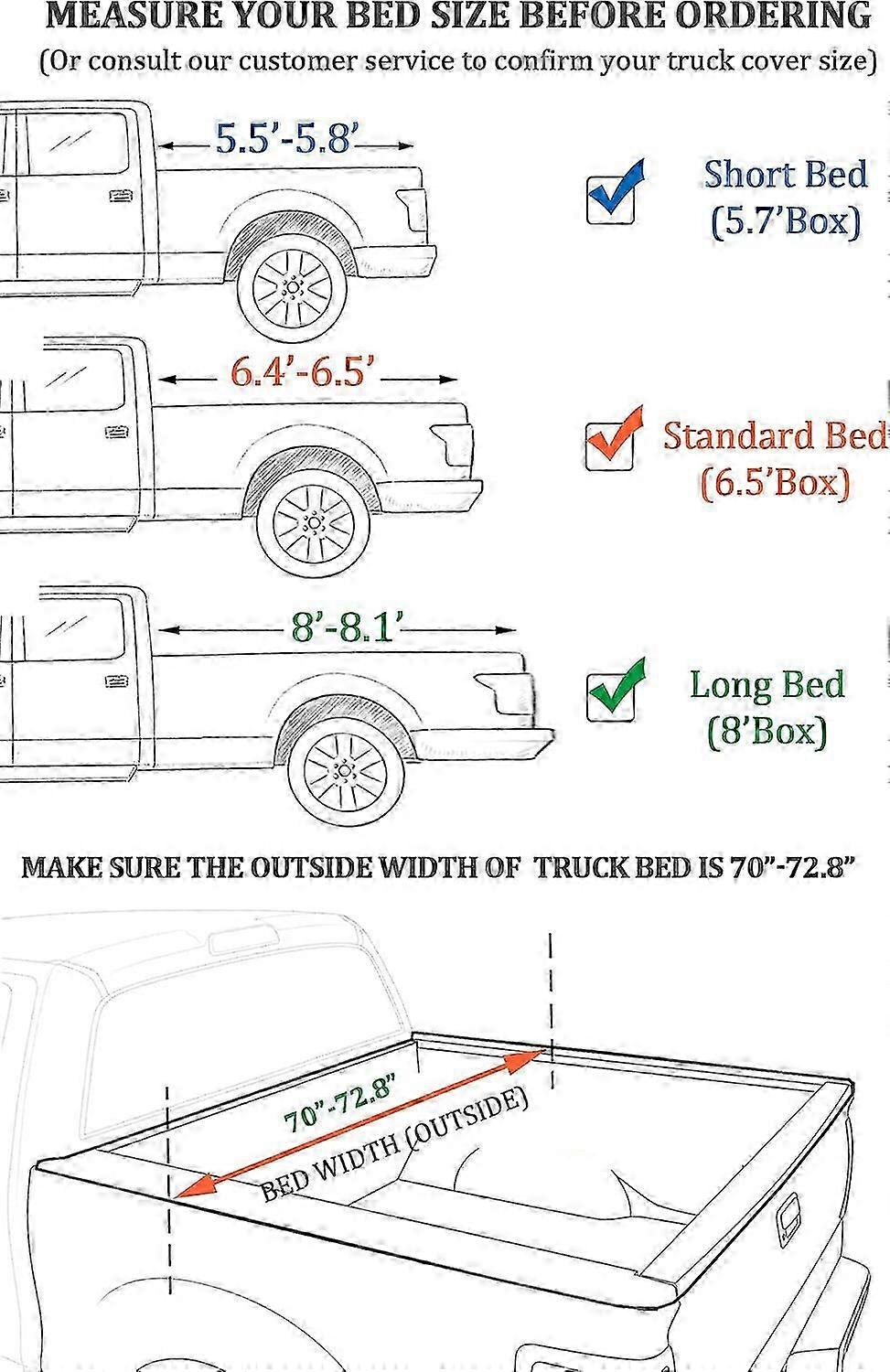 Upgraded Truck Bed Cover Short Bed for Ford F150 Raptor Truck Bed Tarp ...