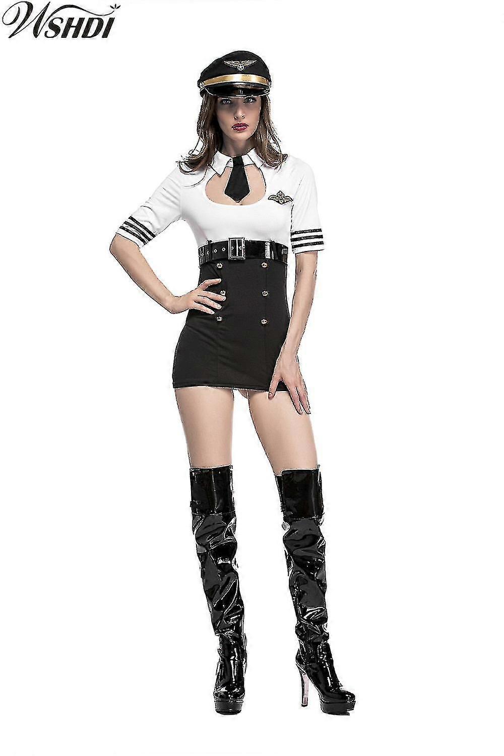 Flight Captain Costume For Women,sexy Adult Women Pilot Costumes Mile ...