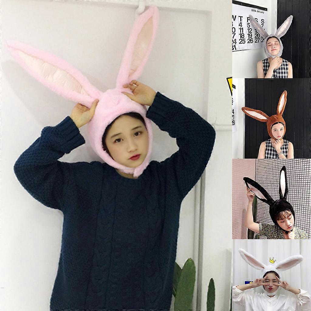 Halloween Cute Plush Rabbit Hat Long Bunny Ears Hood Earflap Headgear ...