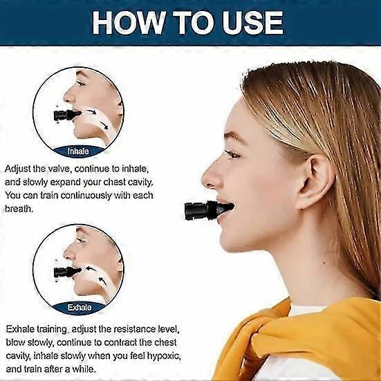 Portable Breathing Trainer Adjustable Resistance Men Women Oral Muscles ...