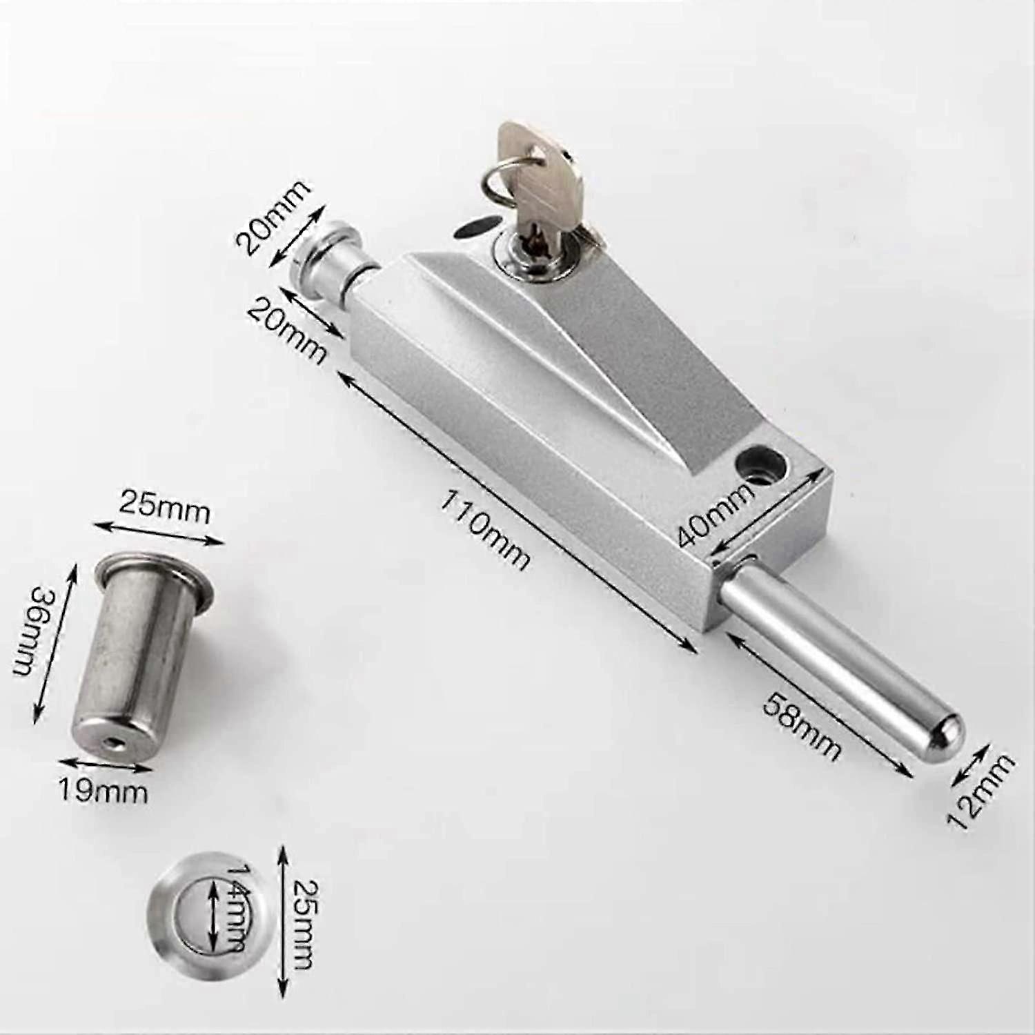 Aluminum Alloy Glass Door Locks, Floor Bolt, Security Anti-theft Latch ...
