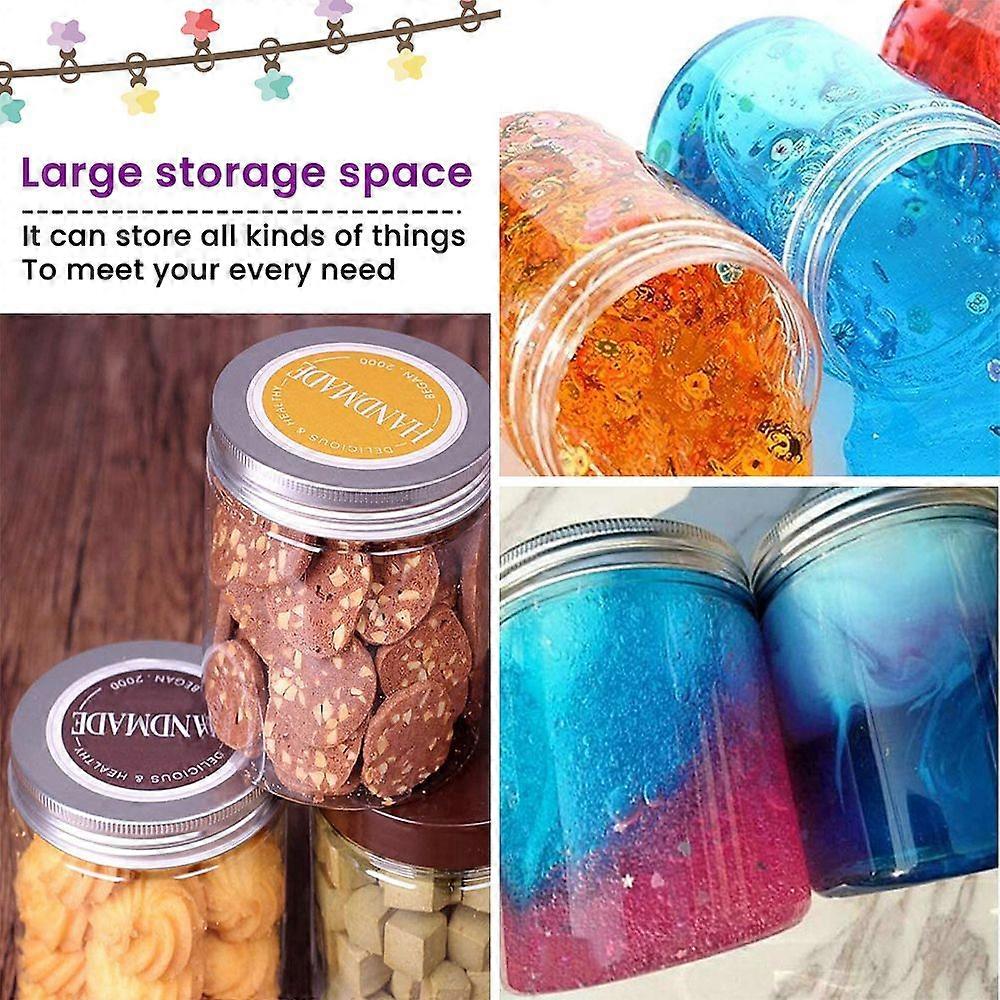 1Set 8 Pack 250ml Clear PET Plastic Storage Containers Jars with ...