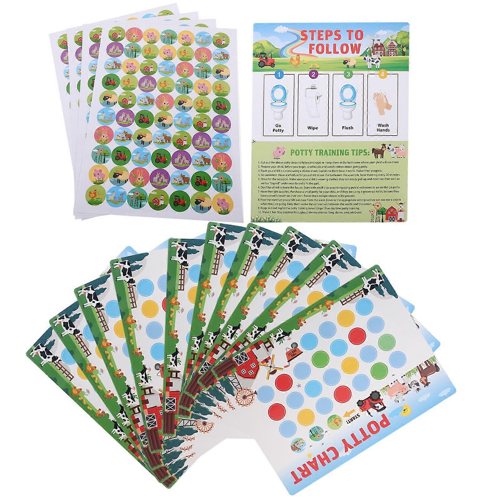 1 Set Potty Training Chart and Sticker Toddlers Potty Training Sticker ...