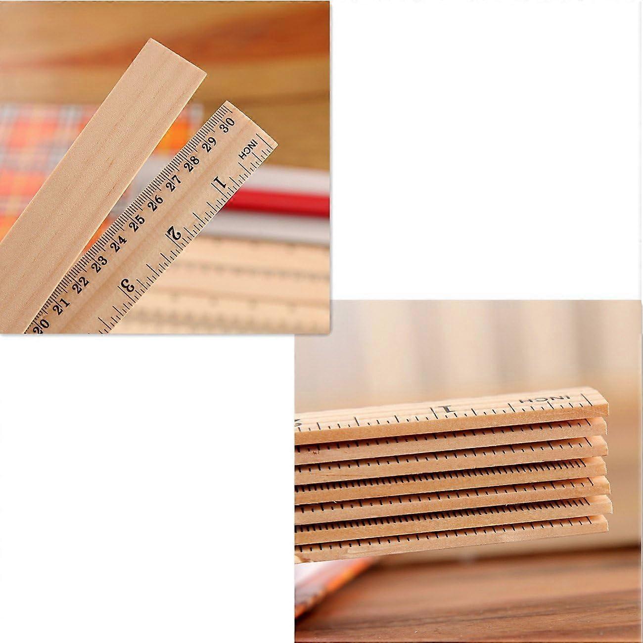 10-pack bulk wooden rulers for measuring office | Fruugo UK