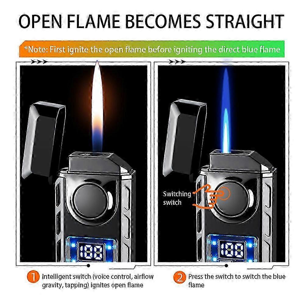 Smart Flame Lighter - 4 Ignition: Voice Control, Airflow, Tap, Gravity ...