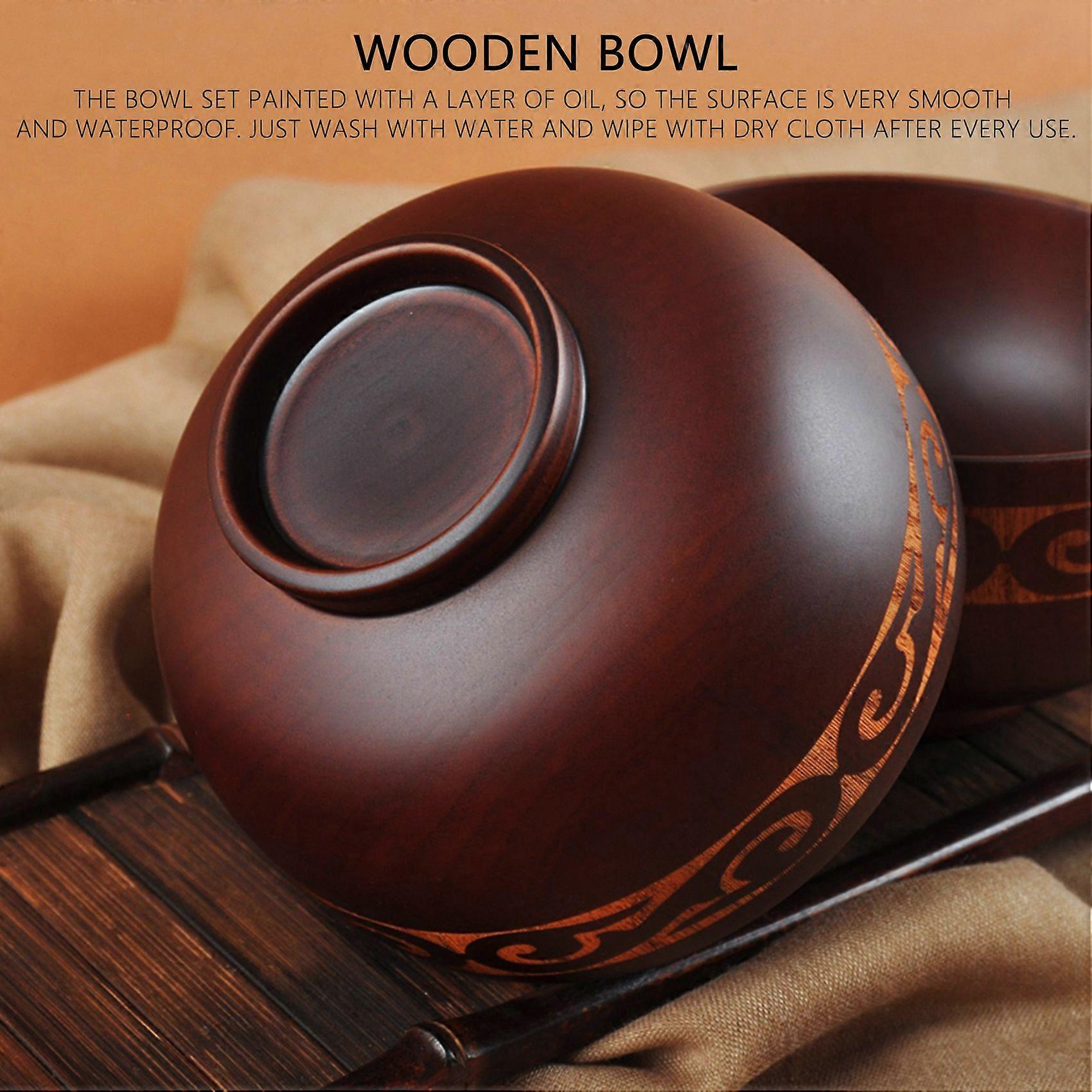 Mongolian Style Wooden Bowl Soup Salad Rice Noodle Bowls Ethnic Style ...