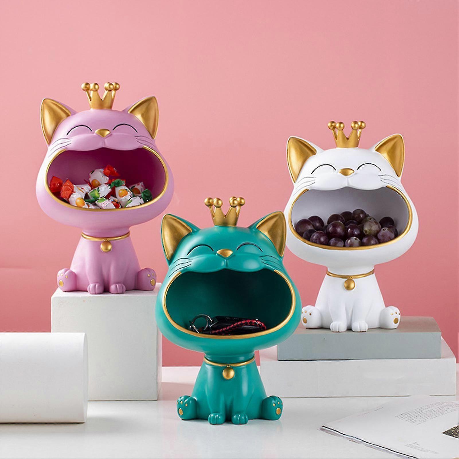 Lucky Cat Ornament Large Capacity Decorative Synthetic Resin Cute ...