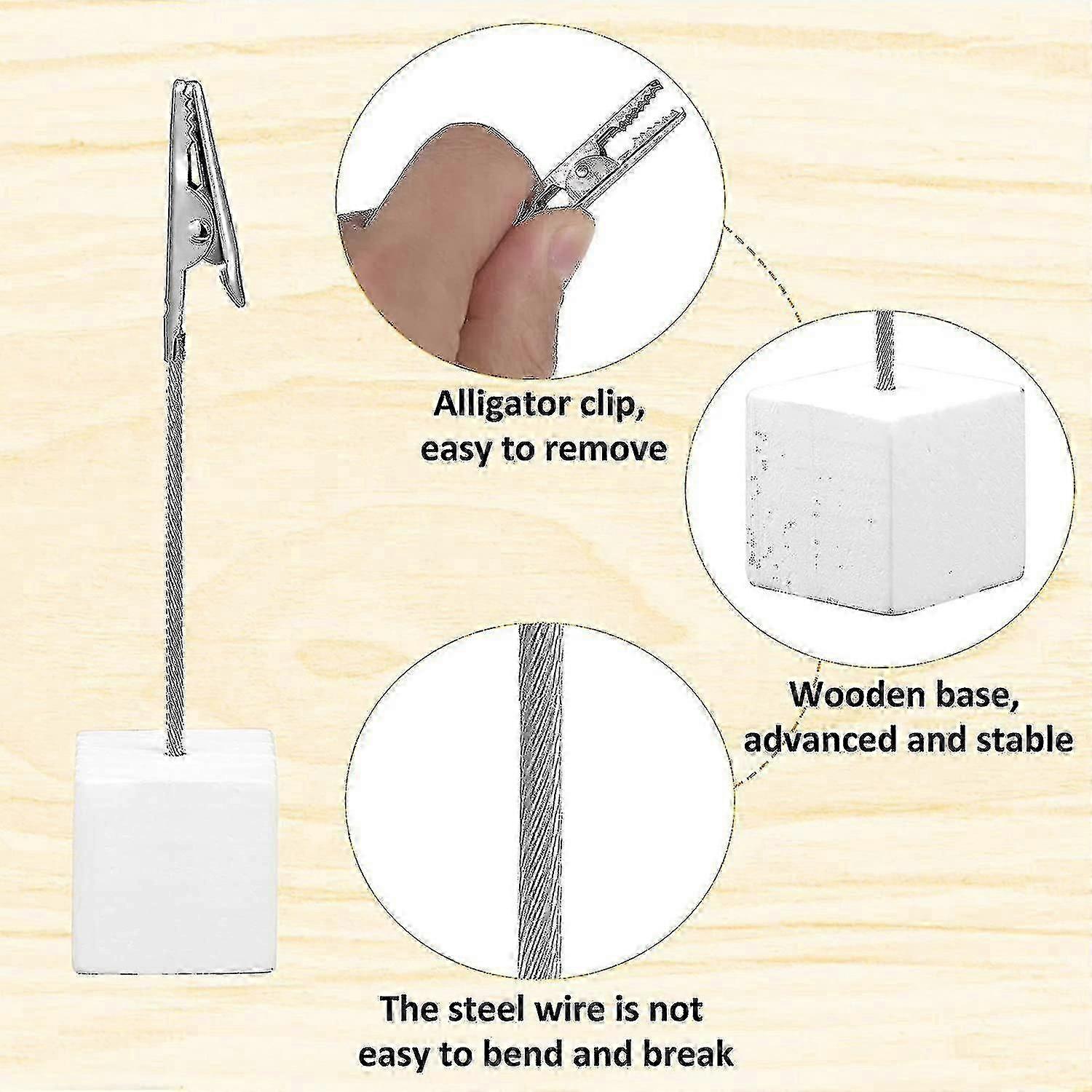 20 Pieces Place Card Holder Cube Photo Clips Holder With Alligator Clip ...