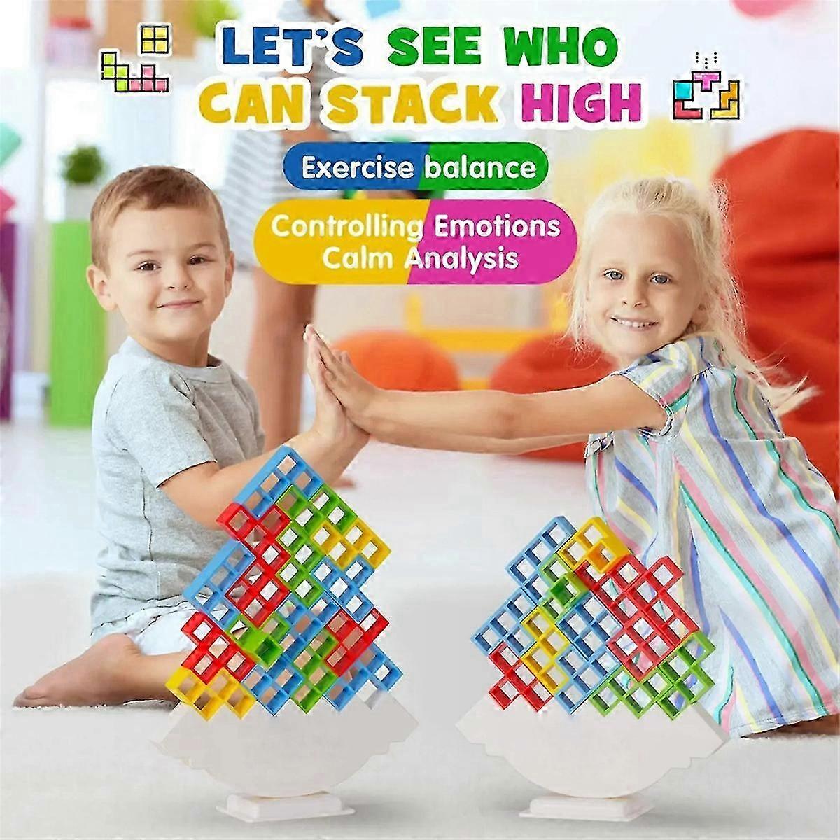 48PCS Tower, Fun Balance Stacking Building Blocks Board Game for ...