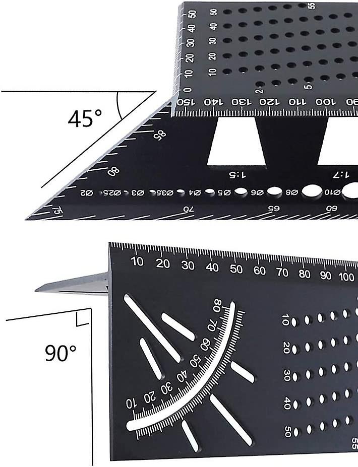 Aluminum Alloy Square Measuring Ruler For Woodworking 45/90 Degree 3d ...