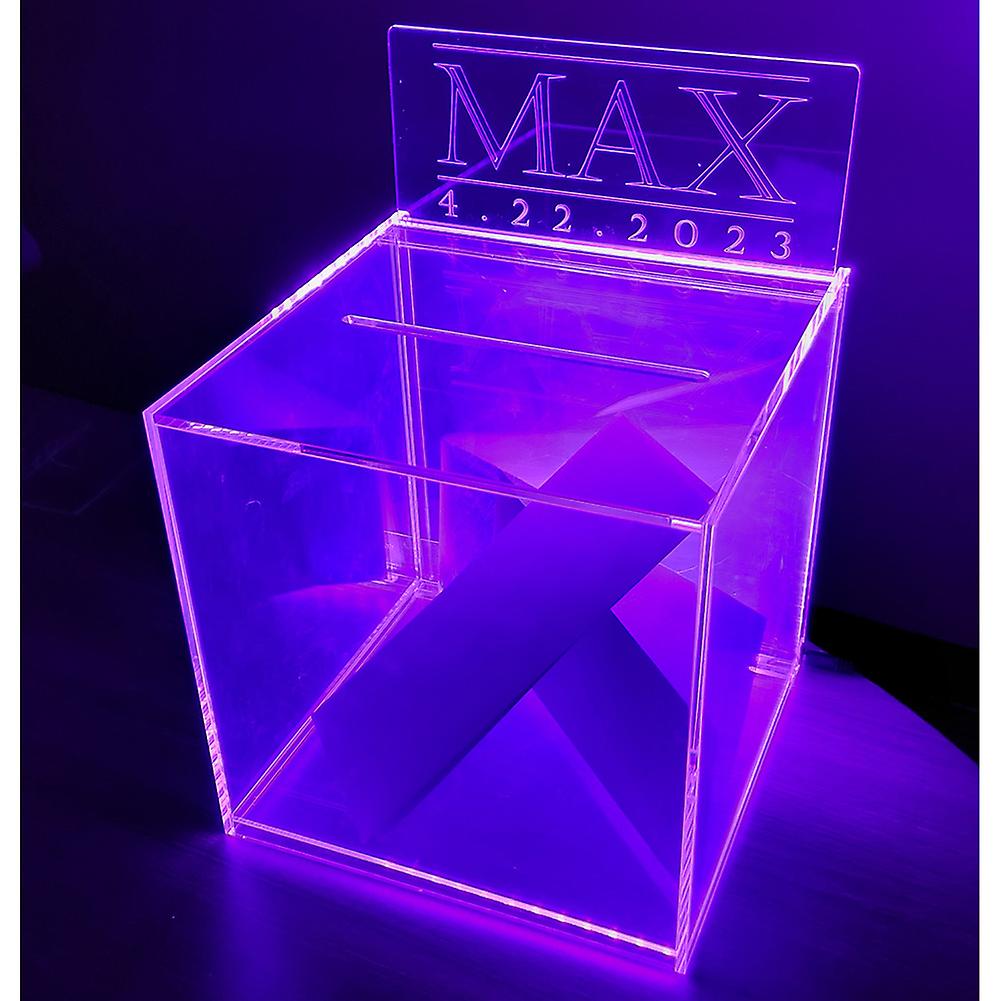 OnDisplay LED Light 10" Luxe Acrylic Clear Wedding Card Money Box w ...