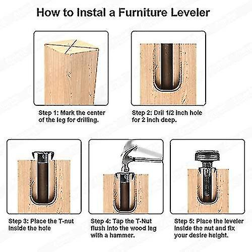 4 Pack Heavy Duty Furniture Leveling Legs Adjustable For Cabinets Sofas ...