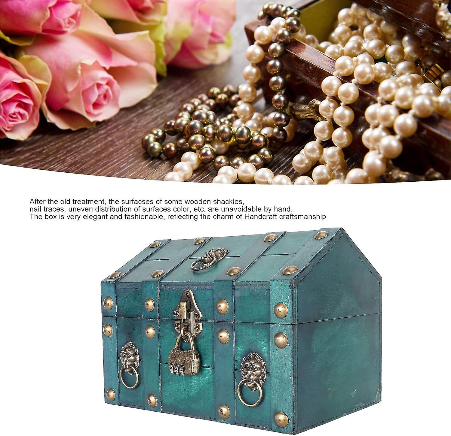 Wood Treasure Box, Compact Vintage Multipurpose Handcraft Treasure ...