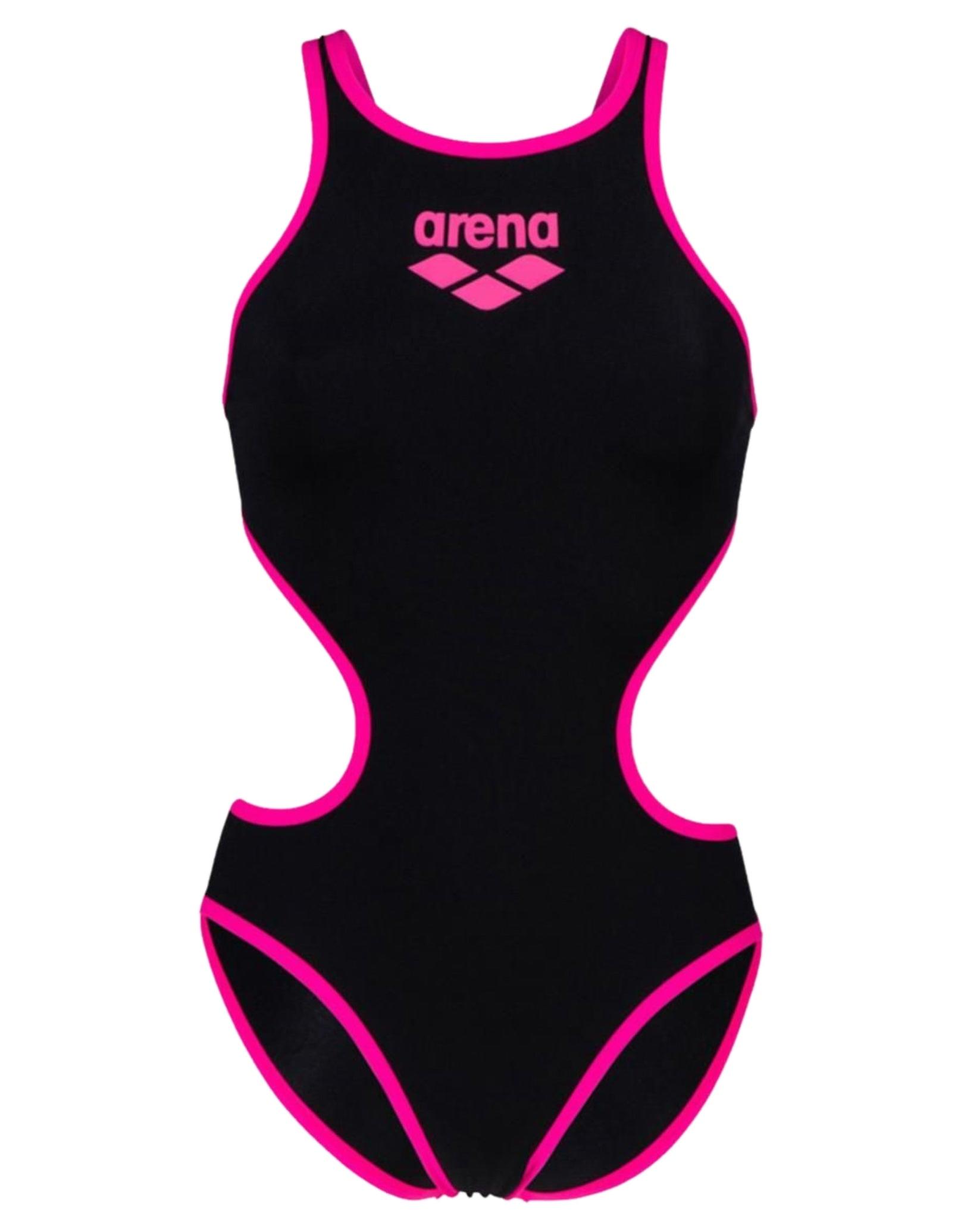 Arena One Big Logo Swimsuit - Black/Fluo Pink | Fruugo UK