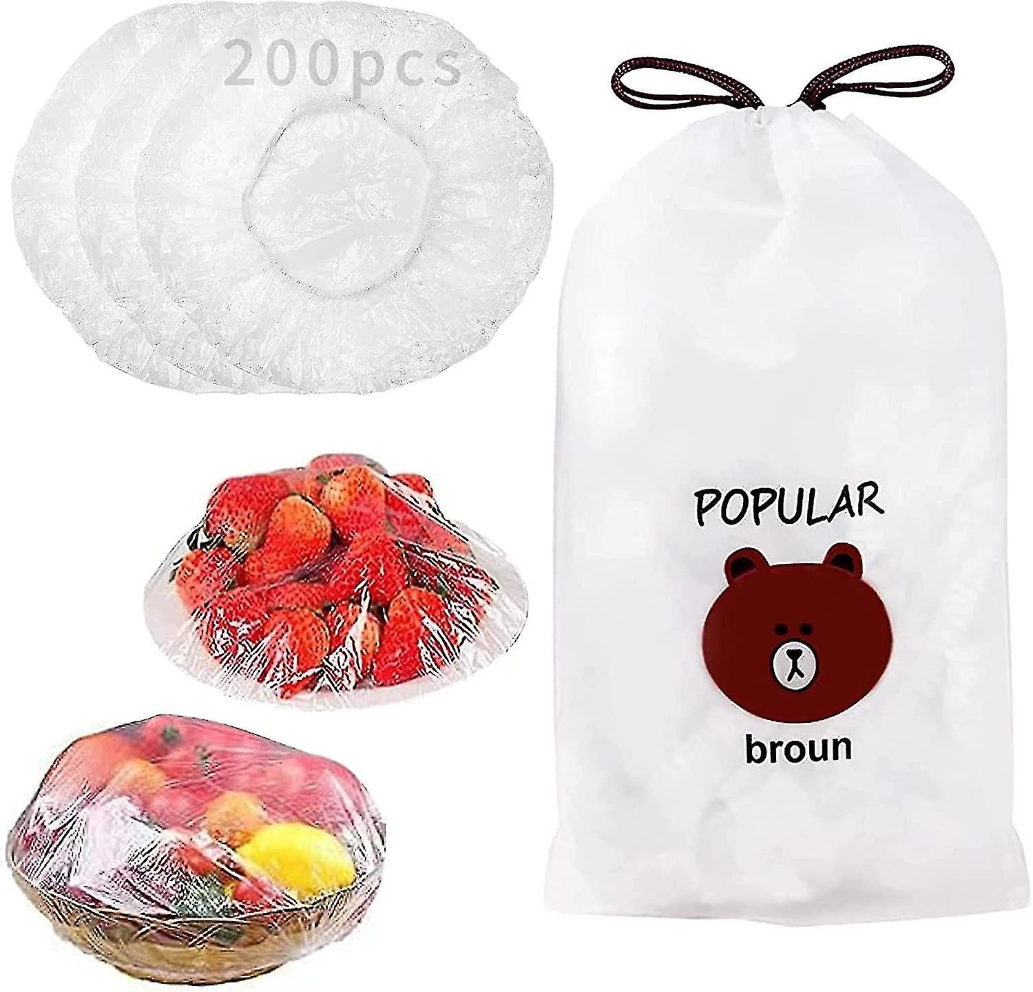 200 Pieces Fresh Storage Bags, Elastic Storage Covers For Vegetables Or ...