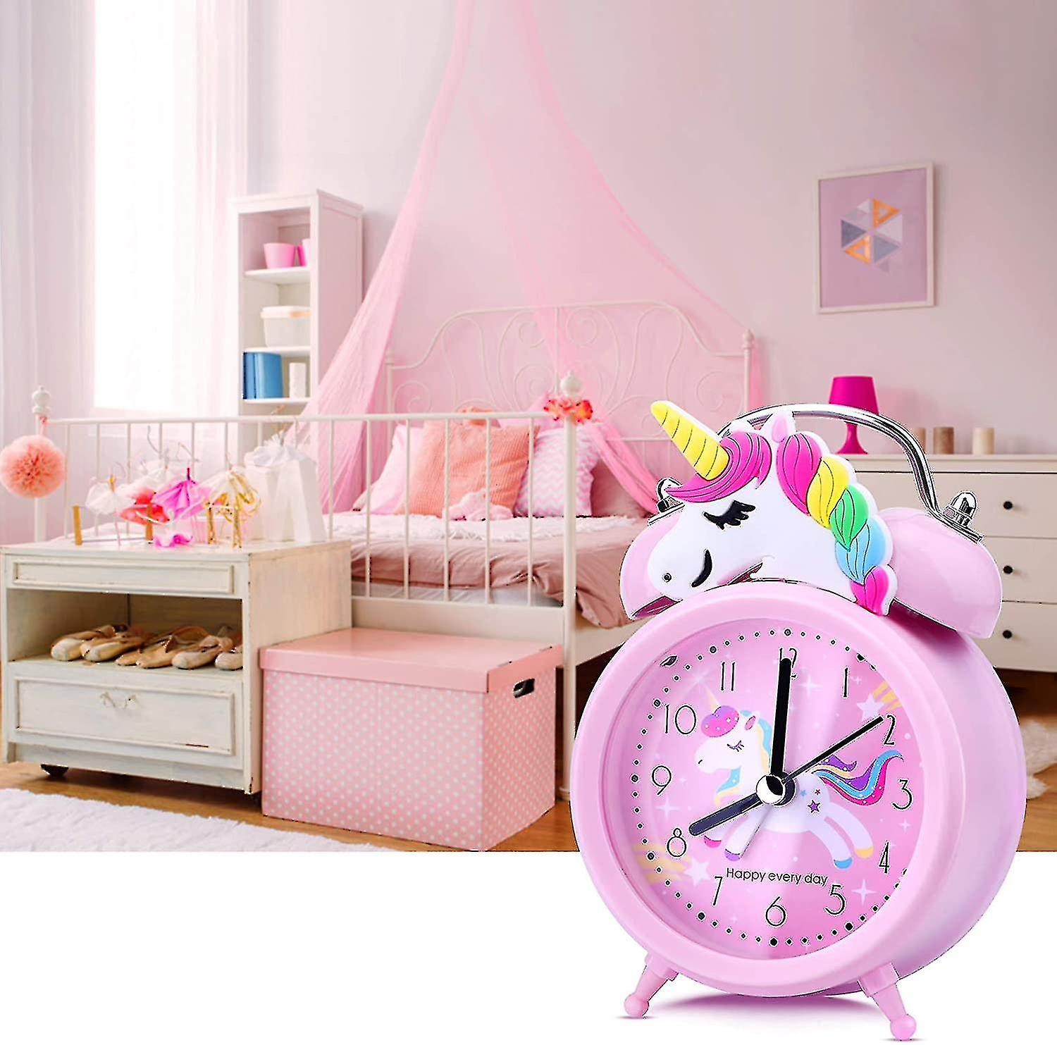 Cute Unicorn Alarm Clock For Girls Kids - Non Ticking Silent Second ...