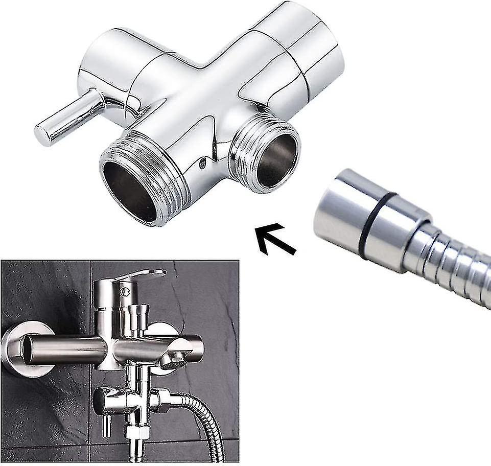 3-way Shower Arm Diverter Valve G1/2"brass Shower Splitter Shower Valve ...