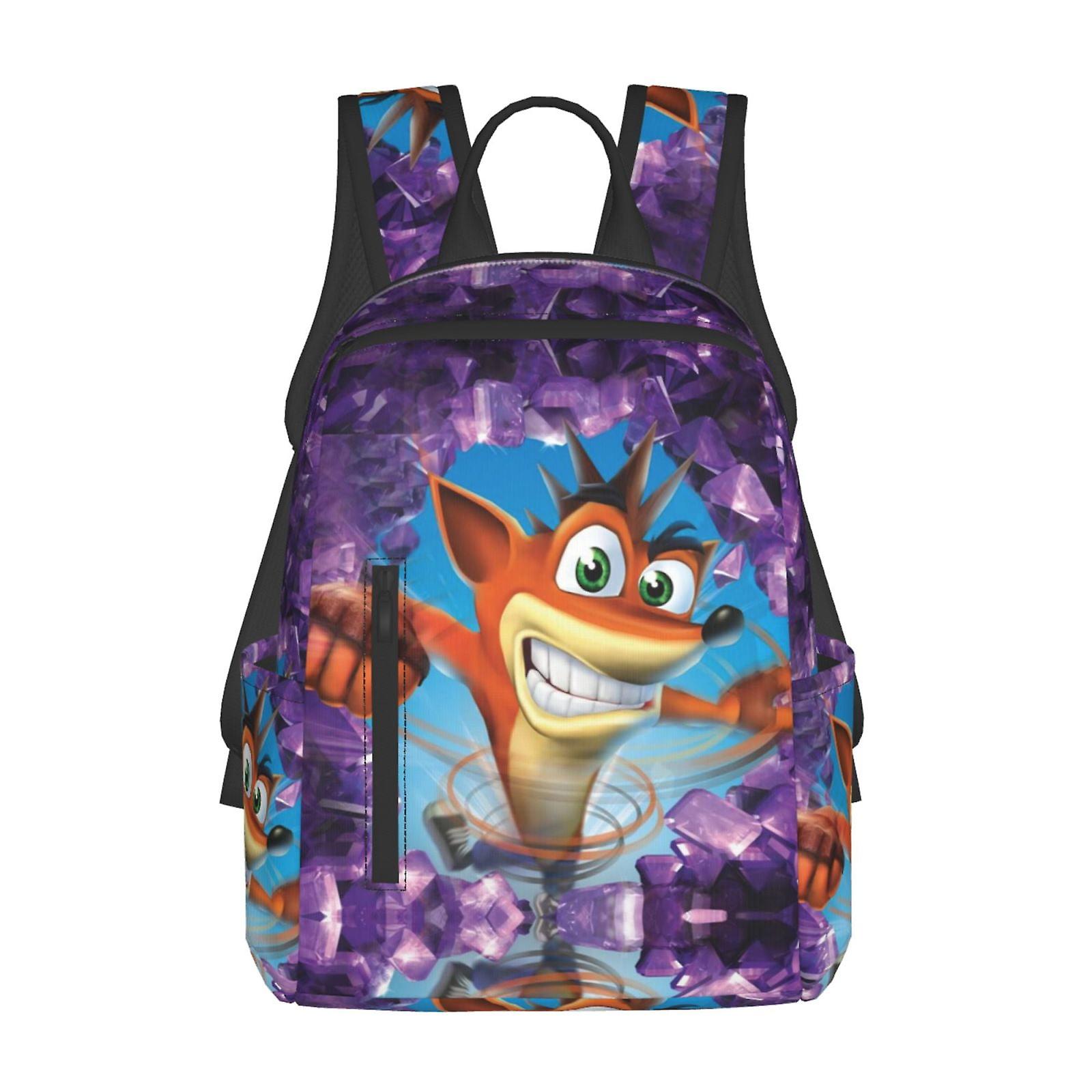 k233 Crash Bandicoot Cartoon Backpack Daypack for Travel Anime Bag ...