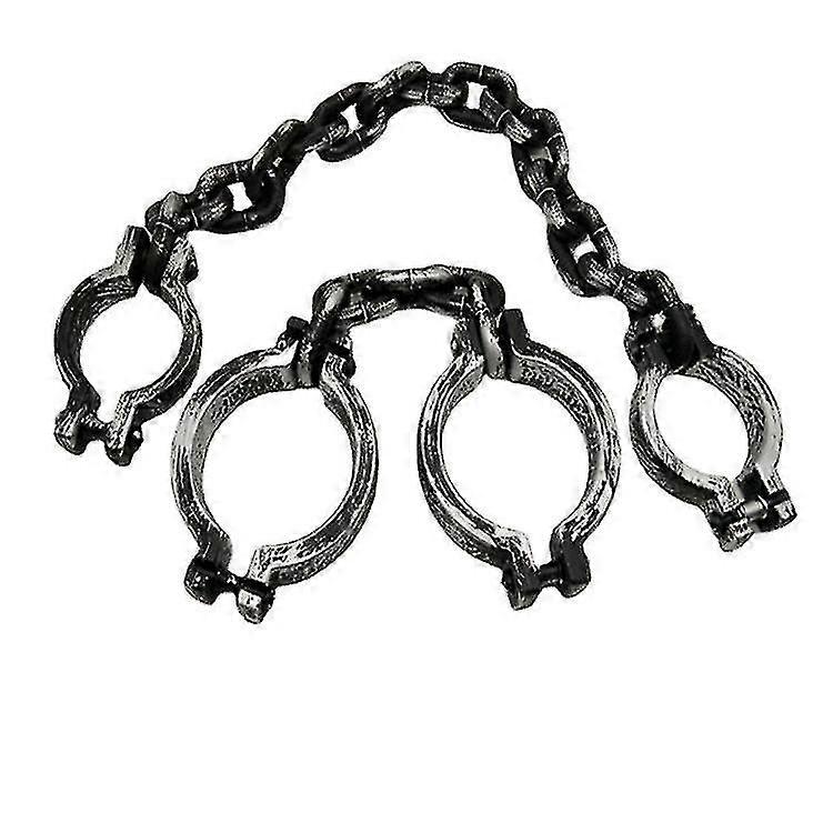 Gyfdym Prisoner Shackles Plastic Chains Halloween Decoration Jail Prop ...