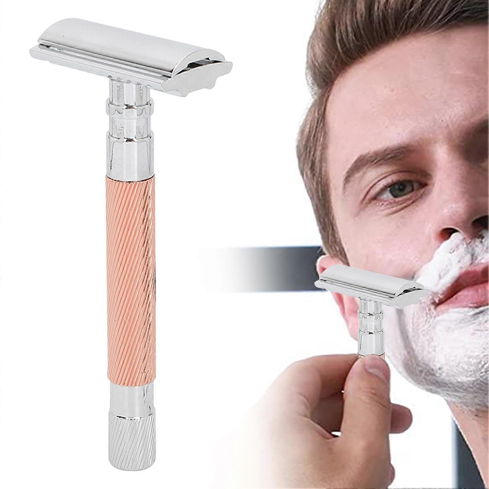 Double Edge Safety Razor Long Handle Zinc Alloy Manual Safety Razor Men ...