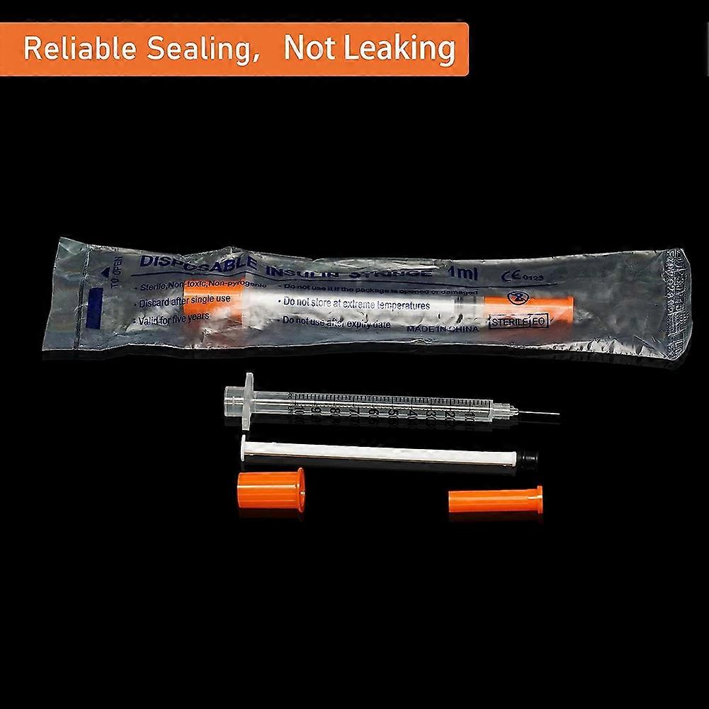 1Ml U-100 Syringe With Needle, 31G 1Cc 5/16-Inch (8Mm), Lab Measuring Supplies, Individually ...