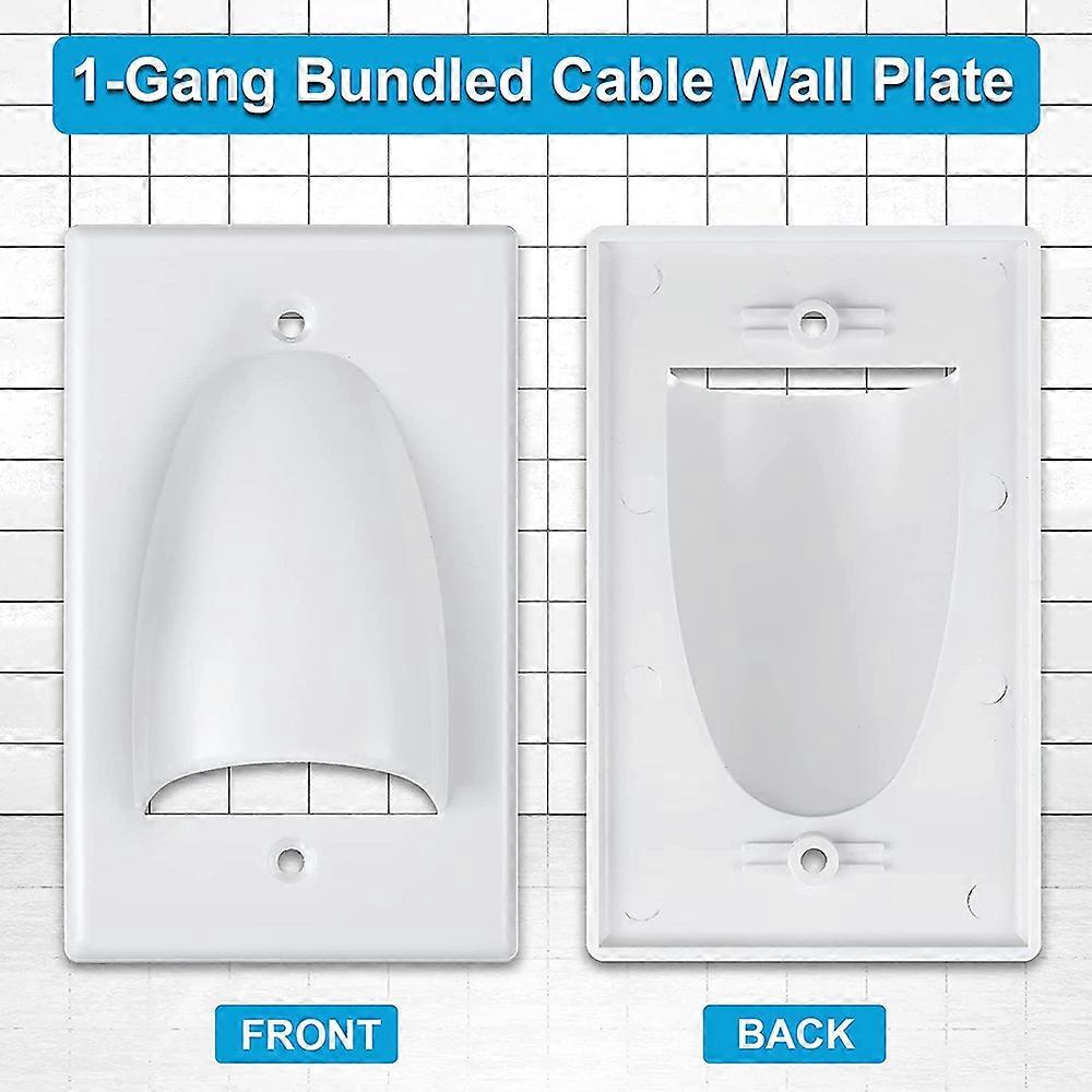 Single Gang Bundled Cable Wall Plate 1-Gang Recessed Low Voltage Cable ...