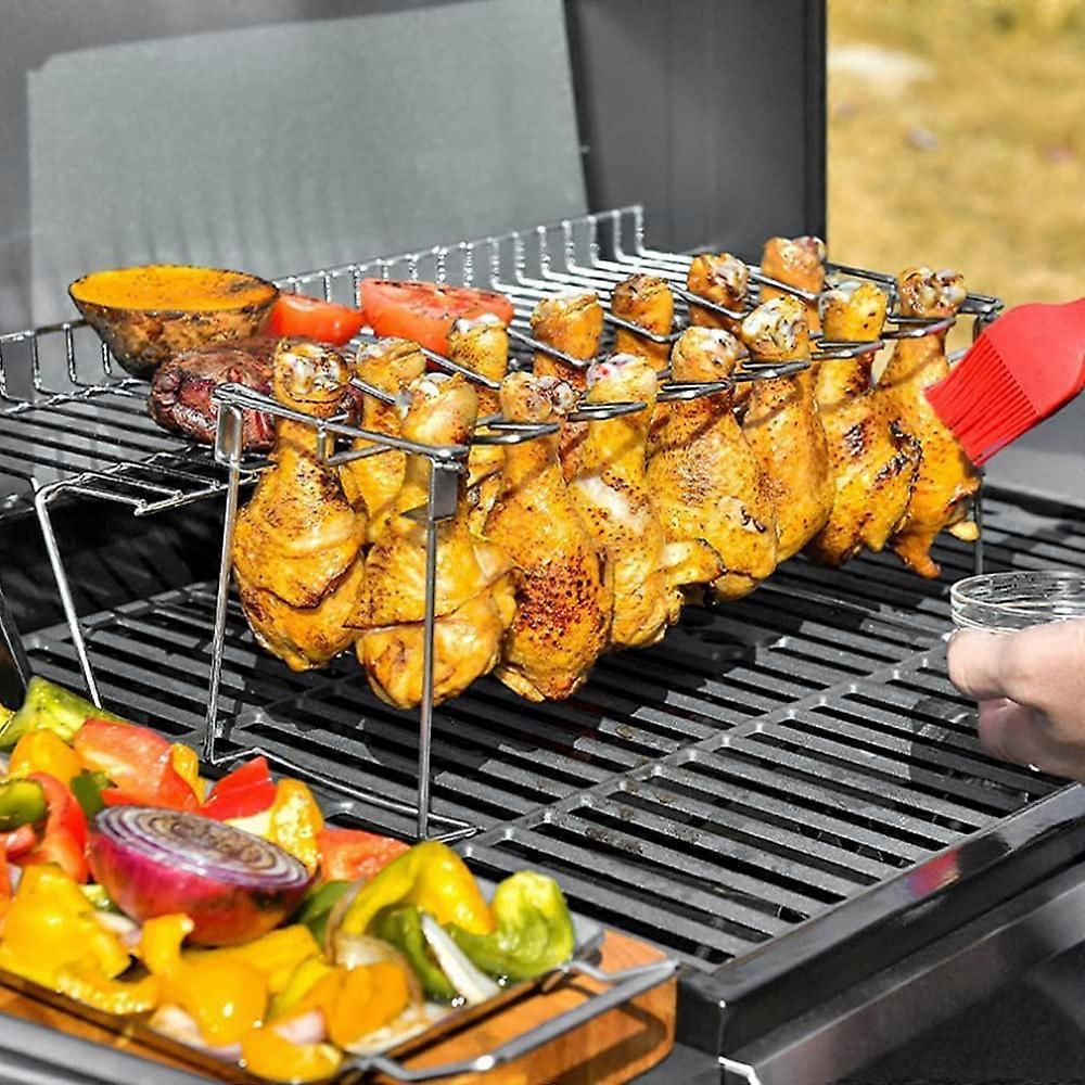 yamisan Chicken Leg Wing Grill Rack - 14 Slots Stainless Steel Roaster ...