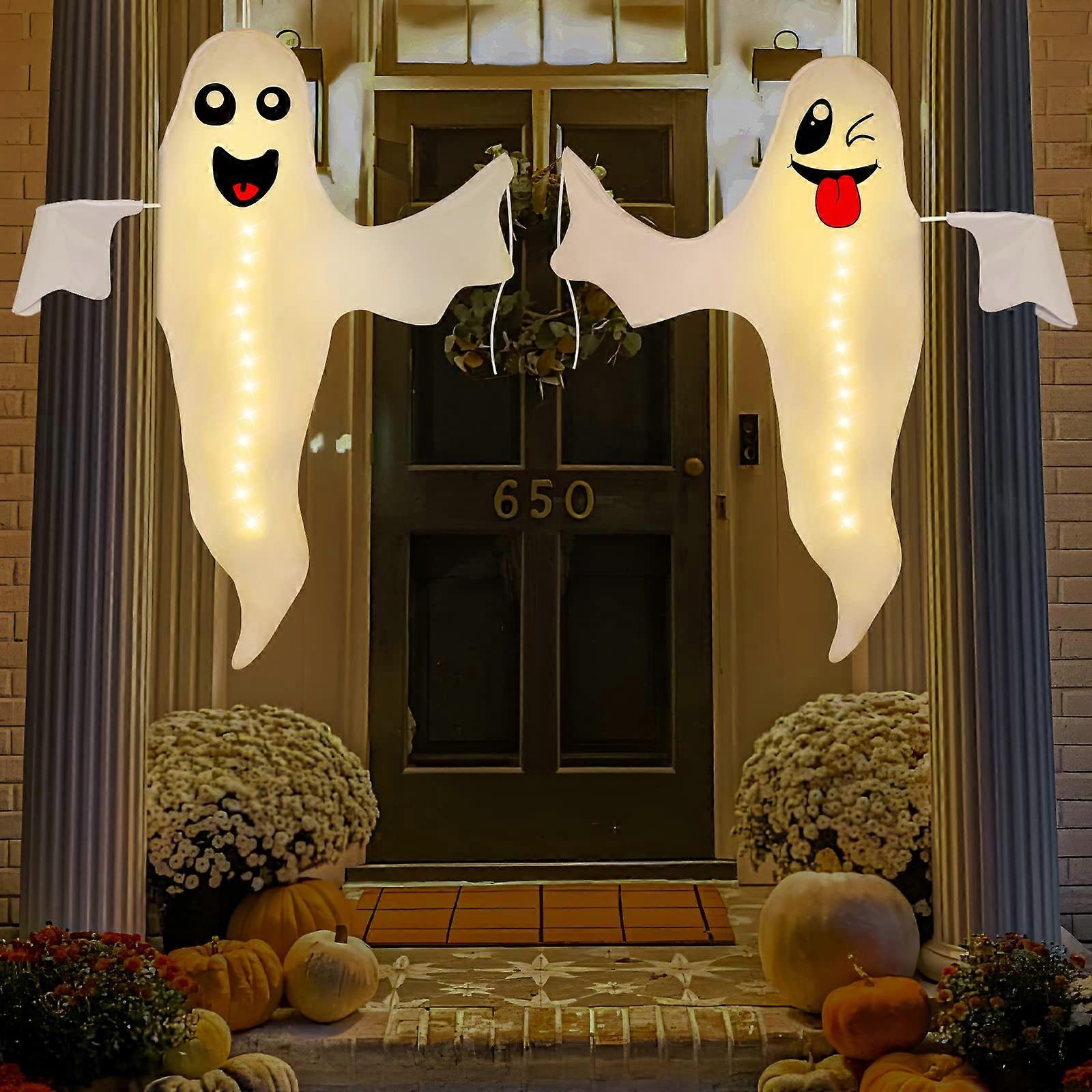 Hanging Ghost with Lights Large Spooky Outdoor Tree Wrap Ghost ...